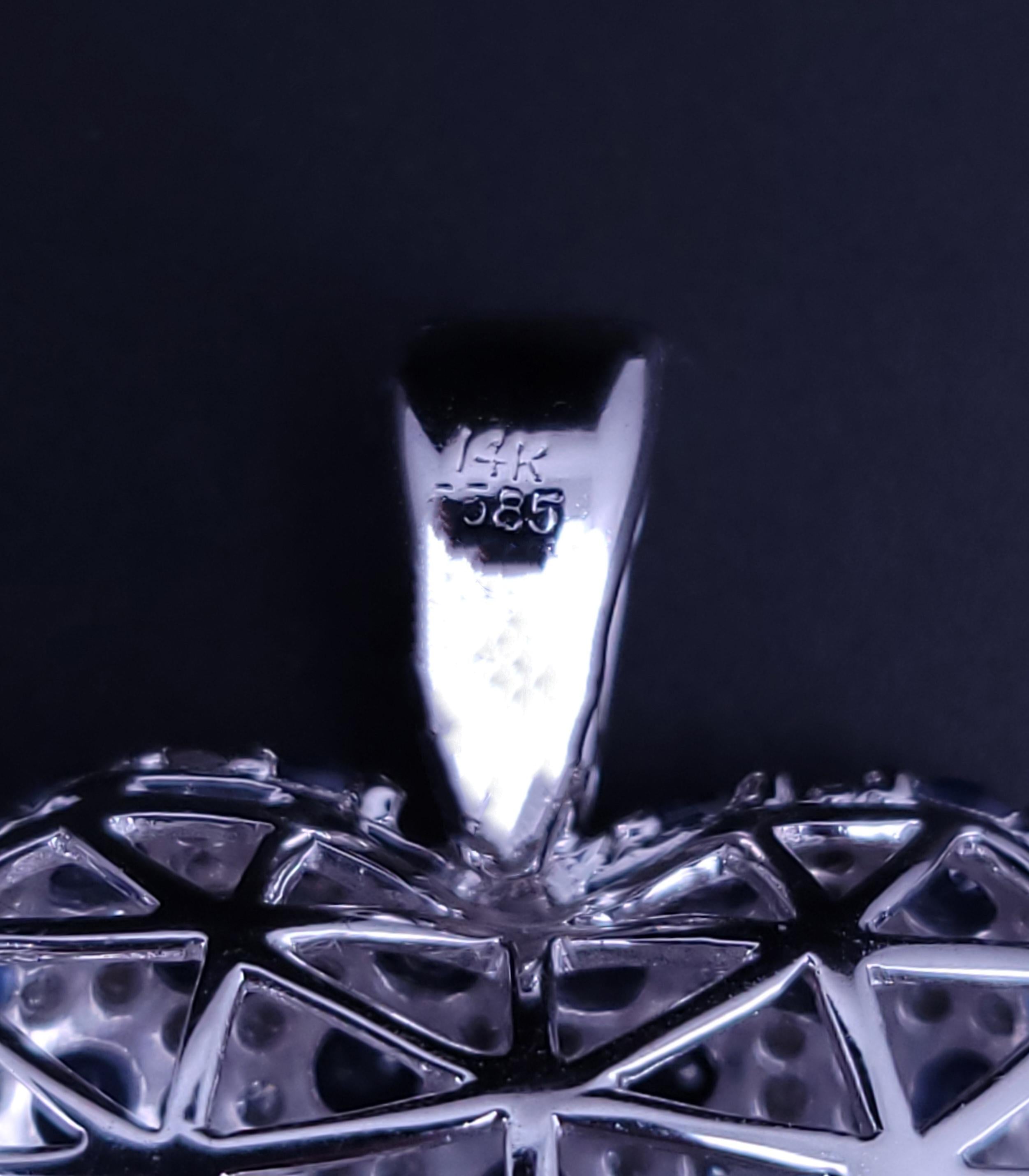 Blue Sapphire and Diamond Heart Pendant in 14K White Gold – Crown Jewelers