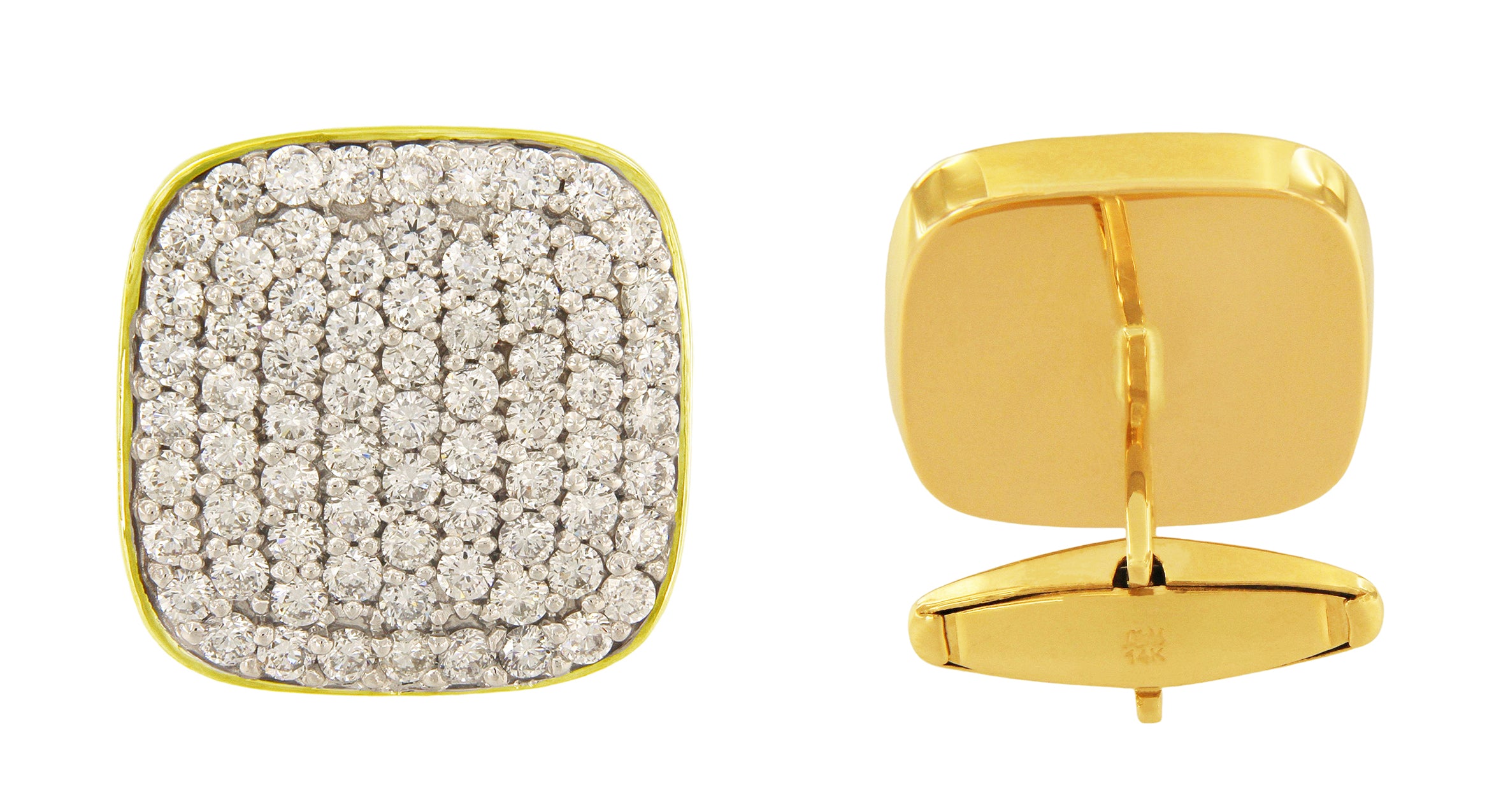 Luxury Yellow Gold Diamonds Cufflinks – Crown Jewelers
